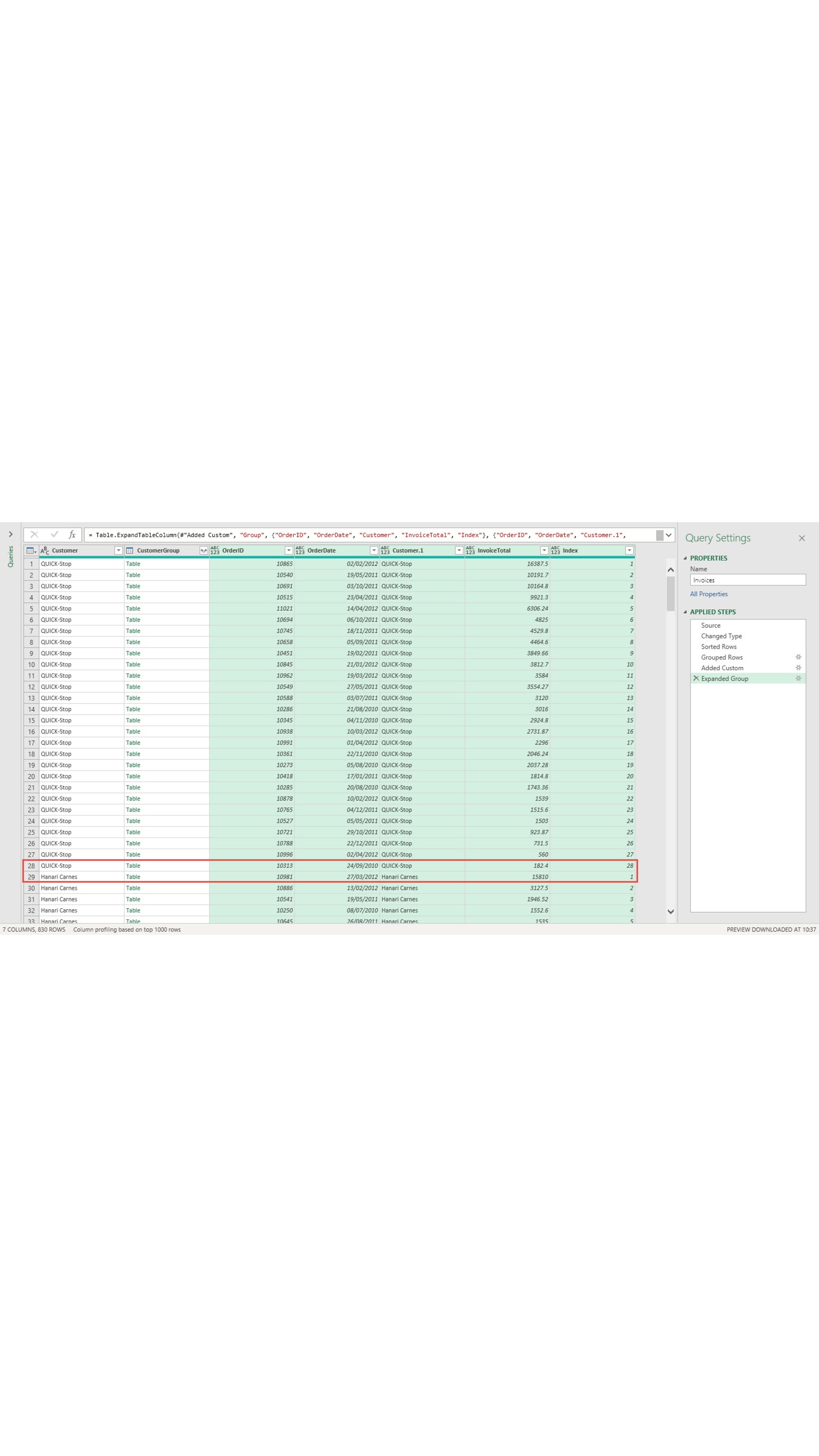 Highest invoices by customer using Power Query | ICAEW