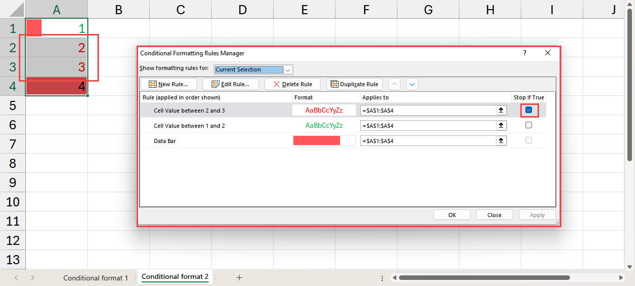 Multiple conditional formats | ICAEW