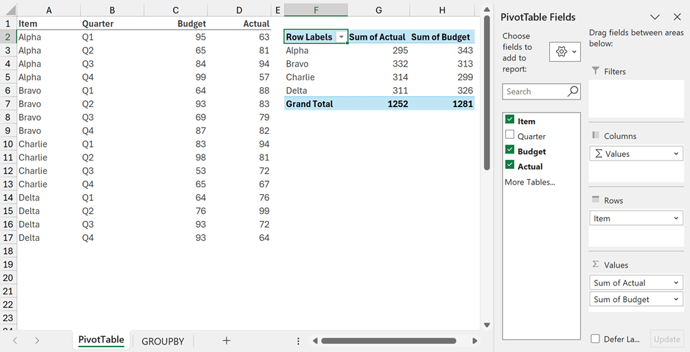 Adding calculated fields to the GROUPBY function | ICAEW
