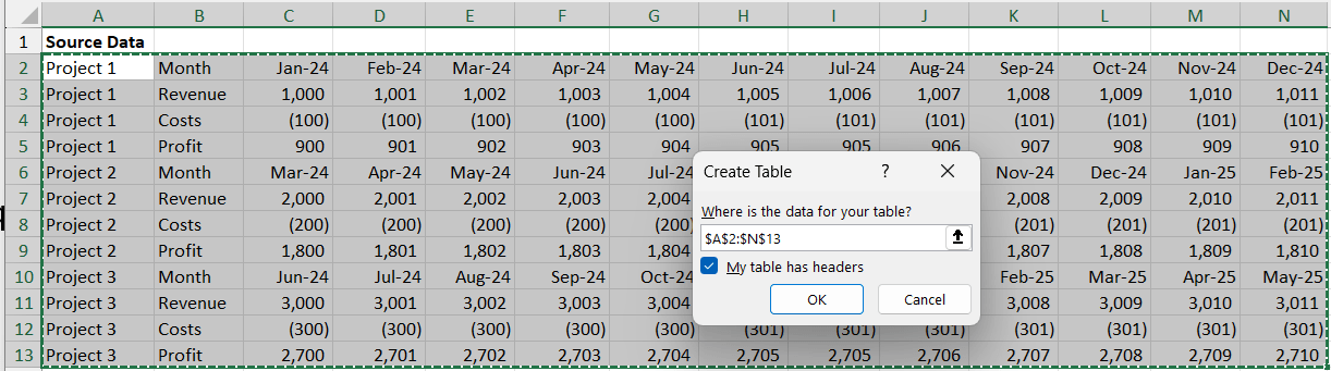 Aligning data in PowerQuery | ICAEW